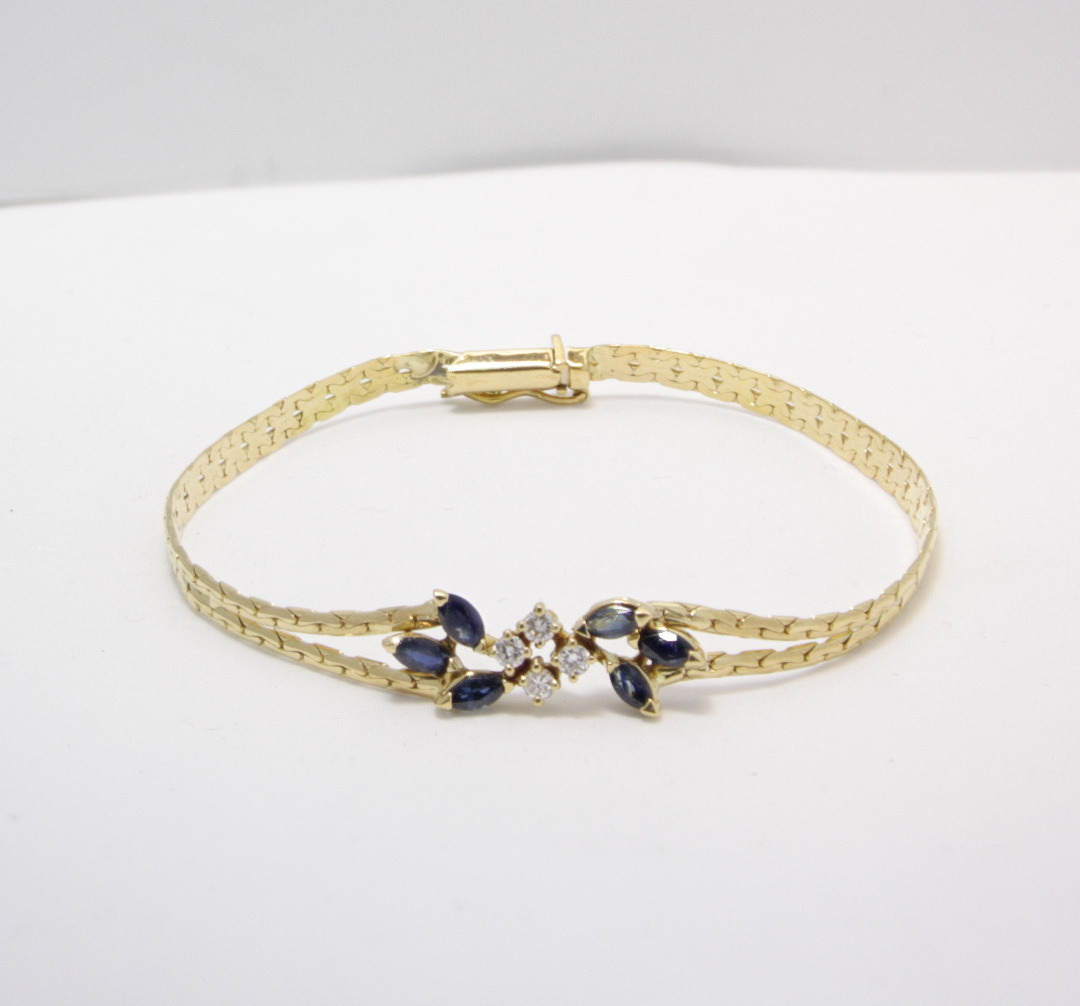 Gouden armband met diamant en saffier – Christojewels