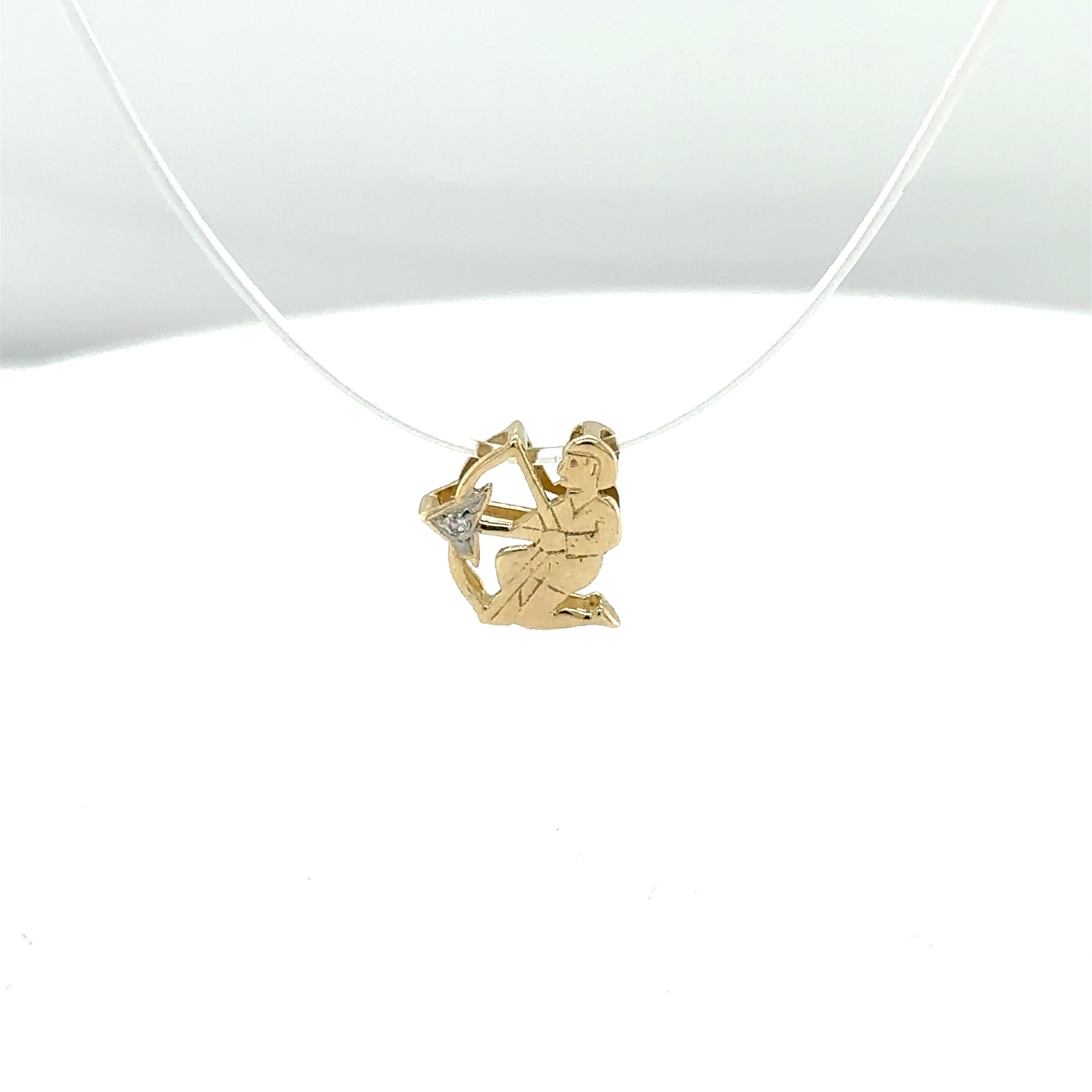 Gouden boogschutter sterrenbeeld hanger met diamant – Christojewels