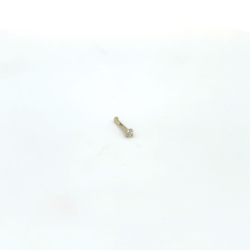 Gouden neuspiercing met zirkonia – Christojewels